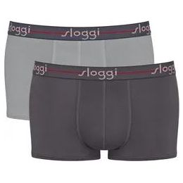 Boxershorts Sloggi "Boxershort Start Hipster C2P box 2er Pack", Herren, Gr. XL, bunt (grau, schwarz), Obermaterial: 96% Baumwolle CO. 4% Elasthan EL., Unterhosen
