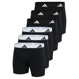 Boxershorts Adidas ORIGINALS "Boxershort Boxer Briefs Active Flex Cotton 6er Pack", Herren, Gr. XL, bunt (schwarz, schwarz, wei&szlig;), Obermaterial: 95% Baumwolle CO. 5% Elasthan EL., Unterhosen