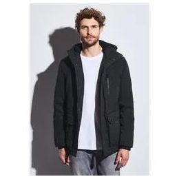 Cargojacke Street One MEN, Herren, Gr. XL (44), brilliant schwarz, Web, Obermaterial: 53% Polyester, 37% Baumwolle, 10% Nylon. Futter: 100% Polyester, unifarben, comfort fit normal, ohne Ausschnitt, B&uuml;ndchen, Jacken, mit Brusttasche