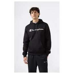 Kapuzensweatshirt Champion "BASICS Fleece Hoodie Large Logo", Herren, Gr. M (48/50), schwarz (nbk, ns), Obermaterial: 55% Baumwolle, 45% Polyester, Sweatshirts