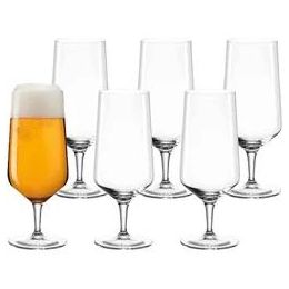 Bierglas Leonardo "Biergl&auml;ser Puccini 330 ml 6er Set transparent", bunt (transparent), Glas, Trinkgef&auml;&szlig;e