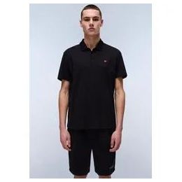 Poloshirt Napapijri "EALIS SS SUM", Herren, Gr. 3XL, schwarz, Jersey, Obermaterial: 100% Baumwolle, h&uuml;ftlang, Shirts