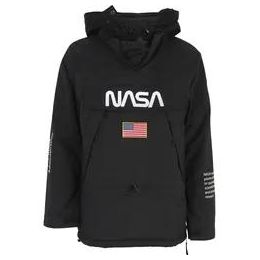 Mister Tee Windbreaker MISTERTEE "MisterTee Herren NASA Windbreaker", Herren, Gr. S, schwarz, 100% Polyamid, unifarben, normal, Rundhals, Jacken Windbreaker