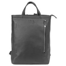 Cityrucksack MARGELISCH "LUNIR-1", Damen, Gr. B/H/T: 27cm x 37cm x 9cm, onesize, schwarz, Leder, Rucks&auml;cke Cityrucksack, aus LWG zertifiziertem Leder