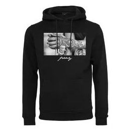 Mister Tee Kapuzenpullover MISTERTEE "MisterTee Herren Pray 2.0 Hoody", Herren, Gr. S, schwarz, 65% Baumwolle, 35% Polyester, unifarben, normal, ohne Ausschnitt, Pullover Kapuzenpullover