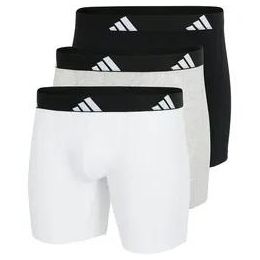 Boxershorts Adidas ORIGINALS "Boxershort Boxer Briefs Active Flex Cotton 3er Pack", Herren, Gr. M, bunt (schwarz, wei&szlig;, grau), Obermaterial: 95% Baumwolle CO. 5% Elasthan EL., Unterhosen