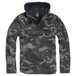 Anorak BRANDIT "Brandit Herren Fleece Pull Over Windbreaker", Herren, Gr. M, schwarzcamo, 100% Polyester, mehrfarbig, normal, ohne Ausschnitt, Jacken