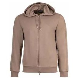 Sweatshirt Emporio Armani "Sweatjacke Basic Terry", Herren, Gr. L, beige, Obermaterial: 60% Baumwolle CO. 40% Polyester PES., Sweatshirts Sweatshirt