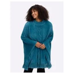 Poncho sheego, Damen, Gr. 1, topas, 100% Polyamid, unifarben, Jacken Poncho