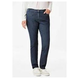 Stretch-Jeans GOLDNER "Kurzgr&ouml;&szlig;e Denimhose mit Stretchkomfort", Damen, Gr. 27, K-Gr, blau (dunkelblau), Obermaterial: 83% Baumwolle CO. 16% Polyester PES. 1% Elasthan EL., normal, Jeans, Ohne
