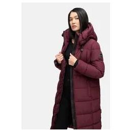 Winterjacke Marikoo "Nadeshikoo XIV", Damen, Gr. 3XL, wine, Obermaterial: 100% Polyester; Innenseite: 100% Polyester; Futter: 100% Polyester; Wattierung: 100% Polyester, Jacken Winterjacke, extra langer Winter Mantel gesteppt