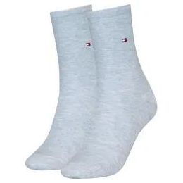 Socken Tommy Hilfiger "TH WOMEN SOCK CASUAL 2P", Damen, Gr. 35-38, light blau melange, Baumwollmischung, Elasthan, Polyamid, elastisch, Socken Socken, mit flacher Zehennaht