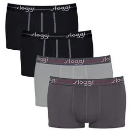 Boxershorts Sloggi "Boxershort Start Hipster C4P box 4er Pack", Herren, Gr. XL, bunt (schwarz, grau, schwarz), Obermaterial: 96% Baumwolle CO. 4% Elasthan EL., Unterhosen