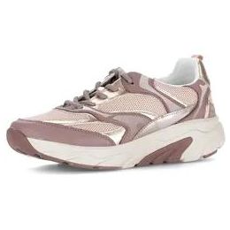 Keilsneaker Gabor ROLLINGSOFT, Damen, Gr. 40, rosa kombiniert, Kalbsleder, Textil, Schuhe Sneaker, Freizeitschuh, Halbschuh, Schn&uuml;rschuh mit rollingsoft-Laufsohle