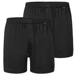 Boxershorts Schiesser "Boxershorts Multipacks", Herren, Gr. 4, schwarz (000, schwarz), Single Jersey, Obermaterial: 100% Baumwolle, unifarben, normal, Unterhosen, lockere Passform, mit Eingriff, Gummizug