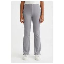Jerseyhose name it "NKFNAKAL BOOTCUT LEGGING NOOS", M&auml;dchen, Gr. 158, N-Gr, lavender gray, Feinripp, Obermaterial: 95% Baumwolle, 5% Elasthan, unifarben, bootcut fit lang, Hosen Jerseyhose, mit ausgestelltem Bein