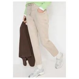 Stoffhose Cecil "Style Tracey", Damen, Gr. L (42), L&auml;nge 28, grain beige, Web, Obermaterial: 56% Lyocell, 41% Baumwolle, 3% Elasthan. Futter: 100% Baumwolle, unifarben, normal lang, Hosen Stoffhose, mit elastischem Bund und Kordelzug