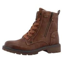 Winterboots Tom Tailor, Damen, Gr. 38, braun, Lederimitat, Schuhe Winterboots, Workerboots, Hiking Boot mit Blockabsatz