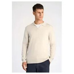 Strickpullover LINDBERGH, Herren, Gr. L, sanftes wei&szlig;, Strick, Obermaterial: 80% Viskose, 20% Polyamid, unifarben, normal h&uuml;ftbedeckend, V-Ausschnitt, B&uuml;ndchen, Pullover Strickpullover, mit Polokragen und mit Viskose