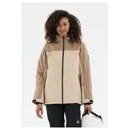 Skijacke WHISTLER "Montill", Damen, Gr. 42, braun (beige, braun), 100% Polyester, mehrfarbig, normal, ohne Ausschnitt, Jacken Skijacke, mit wasserdichter Membran