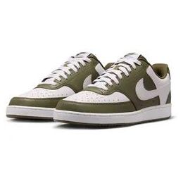 Sneaker Nike SPORTSWEAR "COURT VISION LO", Herren, Gr. 42, medium olive, wei&szlig;, Synthetik, Schuhe Sneaker, Design auf den Spuren des Air Force 1
