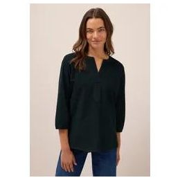 Shirtbluse Cecil, Damen, Gr. XS (36), gr&uuml;n (ink gr&uuml;n), Web, 100% Baumwolle, unifarben, klassisch normal, Rundhals, B&uuml;ndchen, Blusen, aus reiner Baumwolle