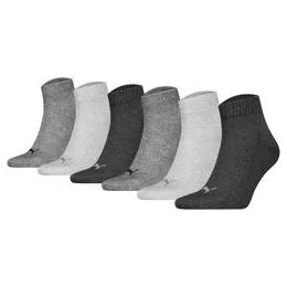 Sneakersocken Puma "Socken Quarter Plain ECOM 6P 6er Pack", Herren, Gr. 39-42, grau, Obermaterial: 68% Baumwolle CO. 18% Polyamid PA. 12% Polyester PES. 2% Elasthan EL., Socken Sneakersocken