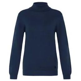 Rollkragenpullover oxmo "Rollkragenpullover OXAIDA ROLLNECK", Damen, Gr. XL, blau (total eclipse melange), Obermaterial: 70% Viskose CV. 30% Polyamid PA., Pullover Rollkragenpullover