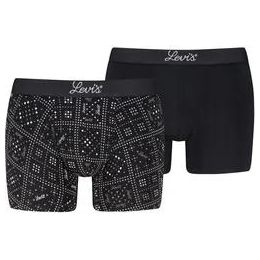 Levi's Boxershorts LEVI'S "LEVIS MEN BANDANA AOP BOXER BRIEF 2P", Herren, Gr. XL, schwarz combo, Single Jersey, Obermaterial: 95% Baumwolle, 5% Elasthan, k&ouml;rpernah, Unterhosen