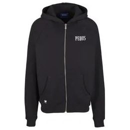 Sweatjacke PEQUS "PEQUS PQS-ZH-100-001 Back Logo", Damen, Gr. M, schwarz, 100% Baumwolle, unifarben, Sweatjacken Sweatjacke
