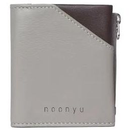 Mini Geldb&ouml;rse MARGELISCH "noonyu slim boy", Damen, grau (grau, braun), Rindsleder, Kleinlederwaren, LGW zertifiziertes Leder