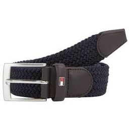 Stoffg&uuml;rtel Tommy Hilfiger "New Adan Belt 3,5 cm breit", Damen, Gr. 80, blau, Obermaterial: 53% Polypropylen, 47% Elasthan, unifarben, G&uuml;rtel Stoffg&uuml;rtel, NEW ADAN BELT aus geflochtenem Stretch-Gurtbandgewebe