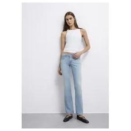 Bootcut-Jeans Mavi "BELLA MID-RISE", Damen, Gr. 28, L&auml;nge 28, ice brushed str, 86% Baumwolle, 12% Polyester, 2% Elastan, normal normal, Jeans, Bootcut Jeans