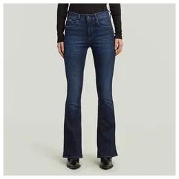 G-Star Raw Bootcut-Jeans G-STAR "3301 Flare Wmn", Damen, Gr. 28, L&auml;nge 34, worn in new moon, Denim/Jeans, Obermaterial: 92% Baumwolle, 6% Elastomultiester, 2% sonstige Fasern, bootcut fit normal, Jeans, aus Stretch-Denim