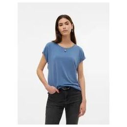 V&eacute;ro Moda Rundhalsshirt VERO MODA "VMAVA PLAIN SS TOP GAJRS NOOS", Damen, Gr. M (38), coronet blau, Jersey, Obermaterial: 95% Lyocell, 5% Elasthan, unifarben, regular fit normal, Rundhals, Shirts Rundhalsshirt, Materialmix, regular fit