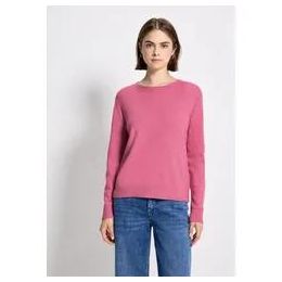 Strickpullover STREET ONE STUDIO, Damen, Gr. 46, rosa (candy pink meliert), Stoff, 30% Polyester, 29% Polyacryl, 21% Viskose, 20% Nylon, unifarben, regular fit normal, Rundhals, B&uuml;ndchen, Pullover Strickpullover, aus softem Materialmix