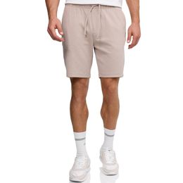 Shorts INDICODE "INCowell Shorts Plain", Herren, Gr. M, N-Gr, simply taupe, Web, Obermaterial: 62% Polyester, 33% Viskose, 5% Elasthan, unifarben, regular fit kniefrei, Hosen Shorts