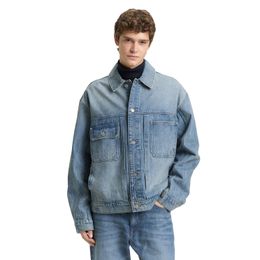 Jeansjacke Tom Tailor Denim, Herren, Gr. M, tinted blau denim, Denim/Jeans, Obermaterial: 100% Baumwolle, unifarben, regular fit normal, Manschette, Jacken Jeansjacke, mit Taschen