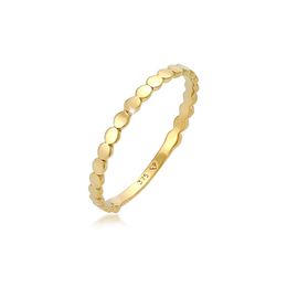 Silberring Elli Premium "Ring Pl&auml;ttchen Rund Stapelring Geo Basic 375 Gelbgold" Gr. 52, gold, Fingerringe, Damen, 52, Gelbgold 375, Silberring