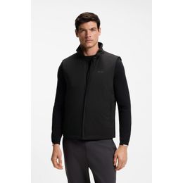 Funktionsweste BOSS Green, Herren, Gr. XL, schwarz001, Web, Obermaterial: 100% Polyamid, unifarben, regular fit normal, hoch geschlossener Ausschnitt, Westen Funktionsweste, Regular Fit, 4-Wege-Stretch-Qualit&auml;t, Highloft-Stretch-Wattierung