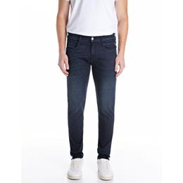 Slim-fit-Jeans Replay "Anbass Superstretch", Herren, Gr. 32, L&auml;nge 32, blau (dunkelblau), Denim/Jeans, Obermaterial: 90% Baumwolle, 8% Polyester, 2% Elasthan, slim fit lang, Jeans Slim-fit-Jeans, elastisch