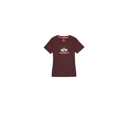 T-Shirt Alpha Industries "New Basic T-Shirt BL W", Damen, Gr. XS, rot (deep maroon), Obermaterial: 100% Baumwolle, Shirts T-Shirt