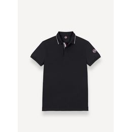 Poloshirt COLMAR "MENS KNITTED SHIRT", Herren, Gr. L, schwarz, Piqu&eacute;, Obermaterial: 100% Baumwolle, unifarben, regular fit h&uuml;ftbedeckend, hoch geschlossener Ausschnitt, angesetztes B&uuml;ndchen, Shirts Poloshirt, aus Baumwolle, verdeckte Knopfleiste, regular fit