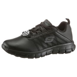 Berufsschuh Skechers "Sure Track Erath Schn&uuml;rschuh" Gr. 39, schwarz, 39, Leder, Schuhe, Berufsschuh, Schn&uuml;rschuh f&uuml;r Gastronomie,Pflege mit rutschhemmender Laufsohle, Topseller