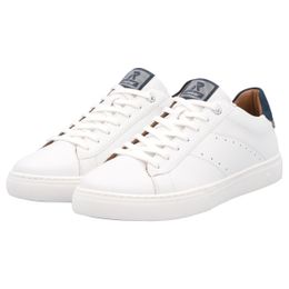 Sneaker RIEKER SPORT, Herren, Gr. 41, bunt (wei&szlig;, dunkelblau), Leder, Schuhe Sneaker, mit Leder-Innenfutter, Freizeitschuh, Halbschuh, Schn&uuml;rschuh