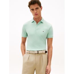 Poloshirt Tommy Hilfiger "LIQUID COTTON TIPPED", Herren, Gr. L, crushed mint, Jersey, Obermaterial: 100% Baumwolle, unifarben, slim fit normal, Rundhals, eingesetzt gerader Abschluss, Shirts Poloshirt, Slim fit mit Polokragen