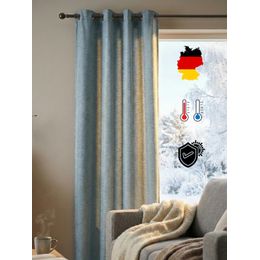 Vorhang WIRTH "Trondheim B" Gr. 4, blau (eisblau), B:132cm H:200cm, Chenille, Polyacryl, Gardinen, Vorhang