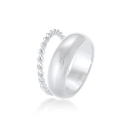 Ring-Set Elli Premium "Ring Bandring Twisted Gedreht 2er Set Basic 925 Silber" Gr. 54, silber, Fingerringe, Damen, 54, ohne Stein, Silber 925 (Sterlingsilber), Ring-Set