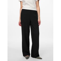 Schlupfhose Pieces "PCBOSELLA HW WIDE PLAIN PANT NOOS", Damen, Gr. XS (34), L&auml;nge 30, schwarz, Web, Obermaterial: 88% Polyester, 12% Elasthan, unifarben, normal, Hosen Schlupfhose