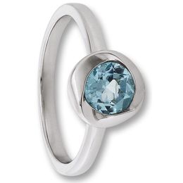 Silberring ONE ELEMENT "Blau Topas Ring aus 925 Silber" Gr. 52, silber, Fingerringe, Damen, 52, Silber 925 (Sterlingsilber), Silberring